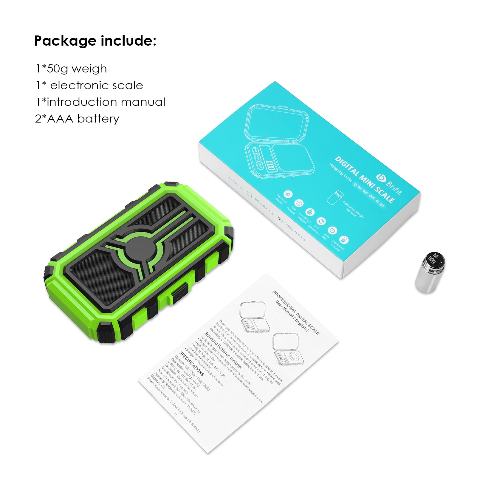 Newest Precision AMIR Pocket Scale 200g/0.01g for Home, Portable Digital Mini Food Scale Jewelry Scale Kitchen Scale Gram Scale Grains Scale, Backlit LCD, Green
