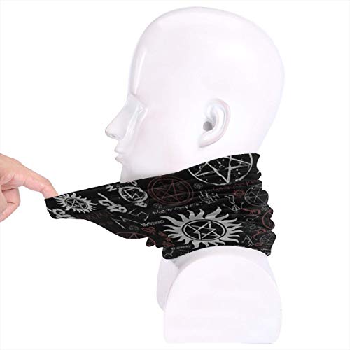 SPN Face Mask for Women Men Black Washable Adjustable Neck Gaiter Bandanas Reusable Wind Dust Protection Balaclava for Ski Motorcycle