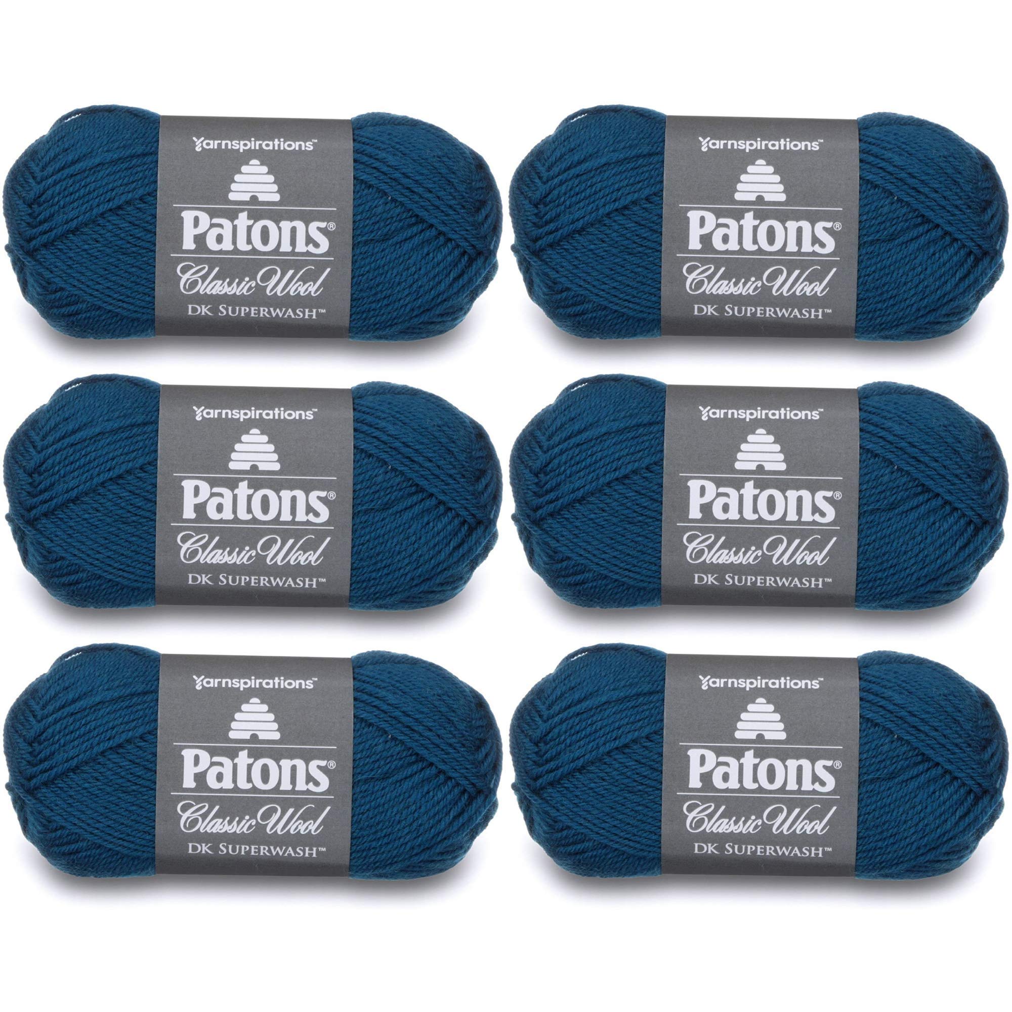Patons Bulk Buy Classic Wool DK Superwash Yarn (6-Pack) Mallard Teal 246012-122036
