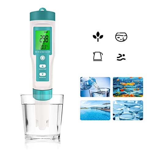 Water Quality Testing Pen, Detachable Probe PH TDS Temperature EC Salinity SG ORP Digital Water Quality Meter Multifunctional for Swimming Pool