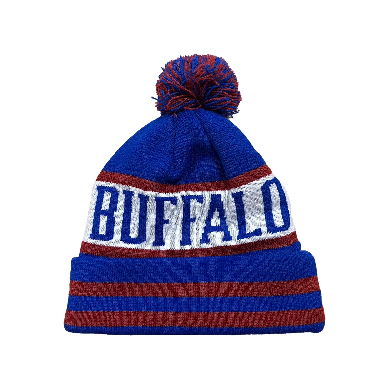 Vintage Classic Skull Cap Beanie Hat Cuffed Winter Hat Knit Blue