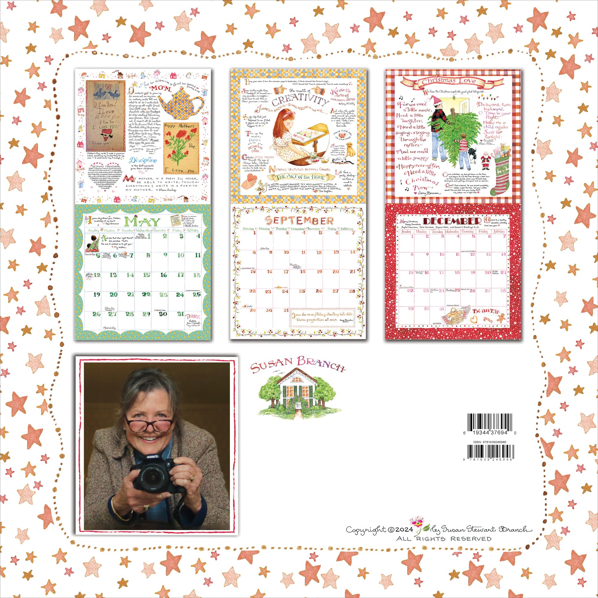 TF PUBLISHING 2024 Susan Branch Wall Calendar | Large Grids for Appointments and Scheduling | Vertical Monthly Wall Calendar 2024 | Home and Office Organization | Premium Matte Paper | 12"x12โ