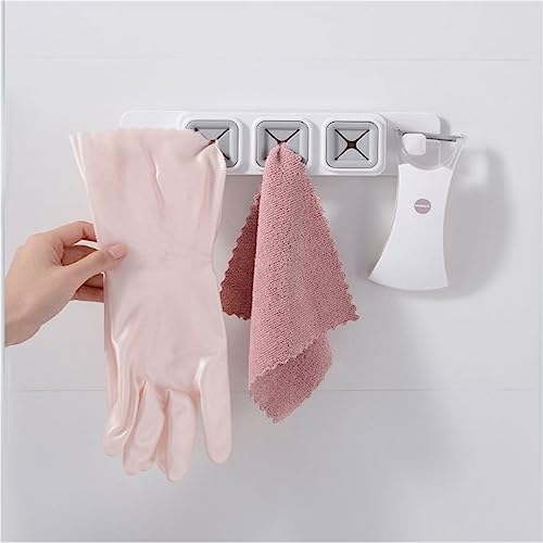 SPYKEY Towel Hook Three-Hole Towel Stopper Storage Free Perforated Rag with Two Hooks Kitchen Gadgets Organize Storage Multi-Purpose Hook