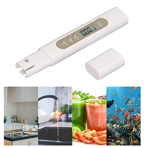 Water Tester, 0~99990ppm High Sensitivity Glass Electrode TDS Meter Alloy Probe 3 Keys with Backlit for Aquaculture