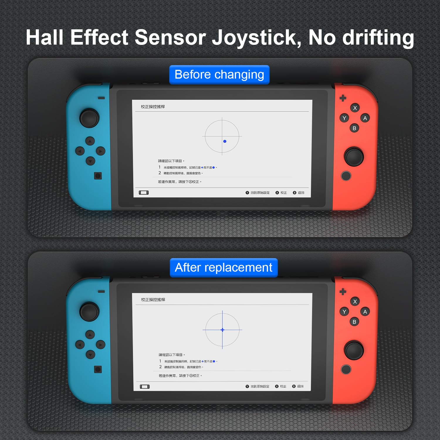 RGEEK 2 Pack 3D Analog Joystick Thumb Sticks Replacements for Nintend Switch Joy Con Controlle Switch Lite, Replacement Left/Right Repair Analog Jostick Thumb Sticks