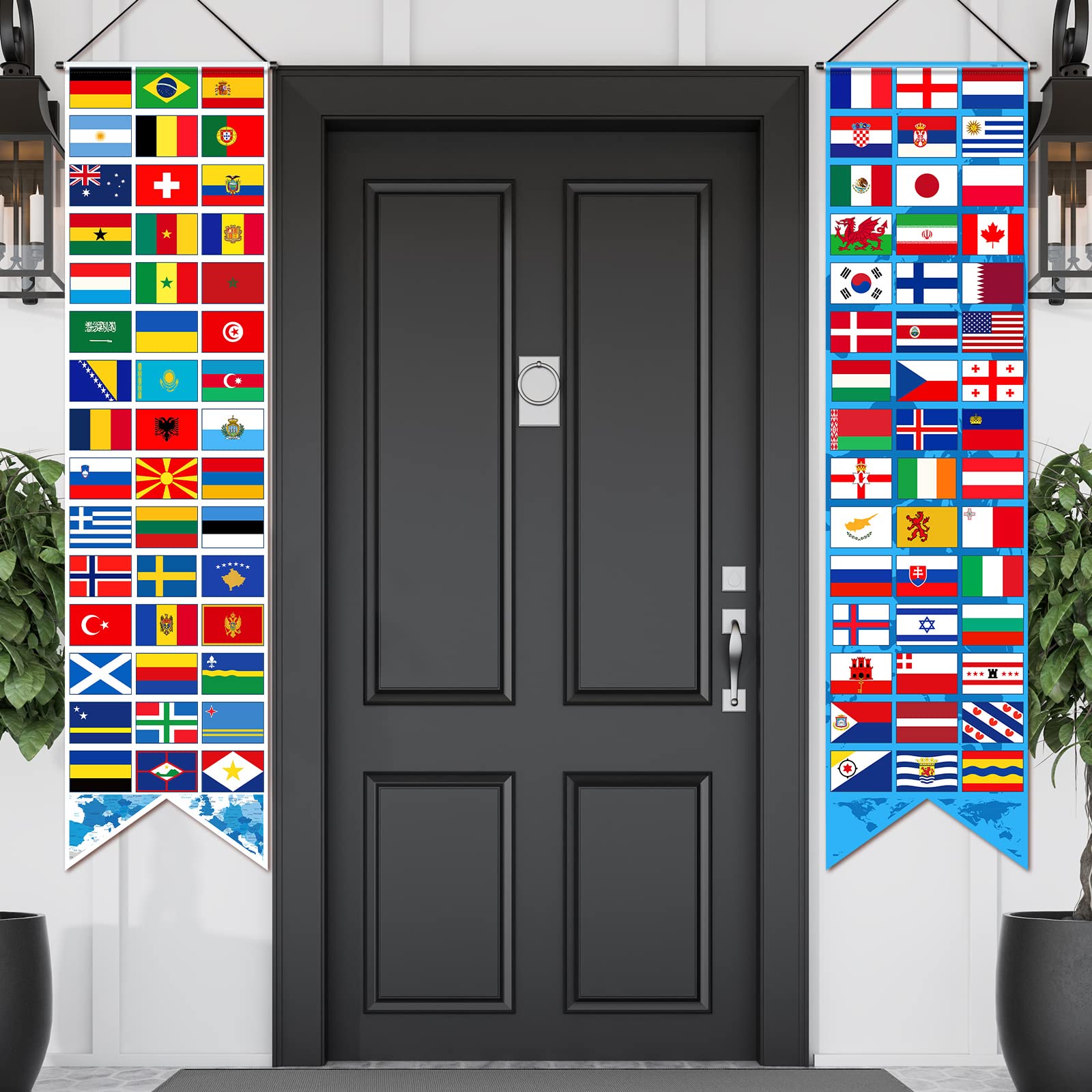Tatuo World Flags International Flags Decorations Soccer World Bunting Porch Sign Banner Country Flag Soccer Party Supplies Sports Events Bar Sports Clubs Birthday Party School Classroom Decoration