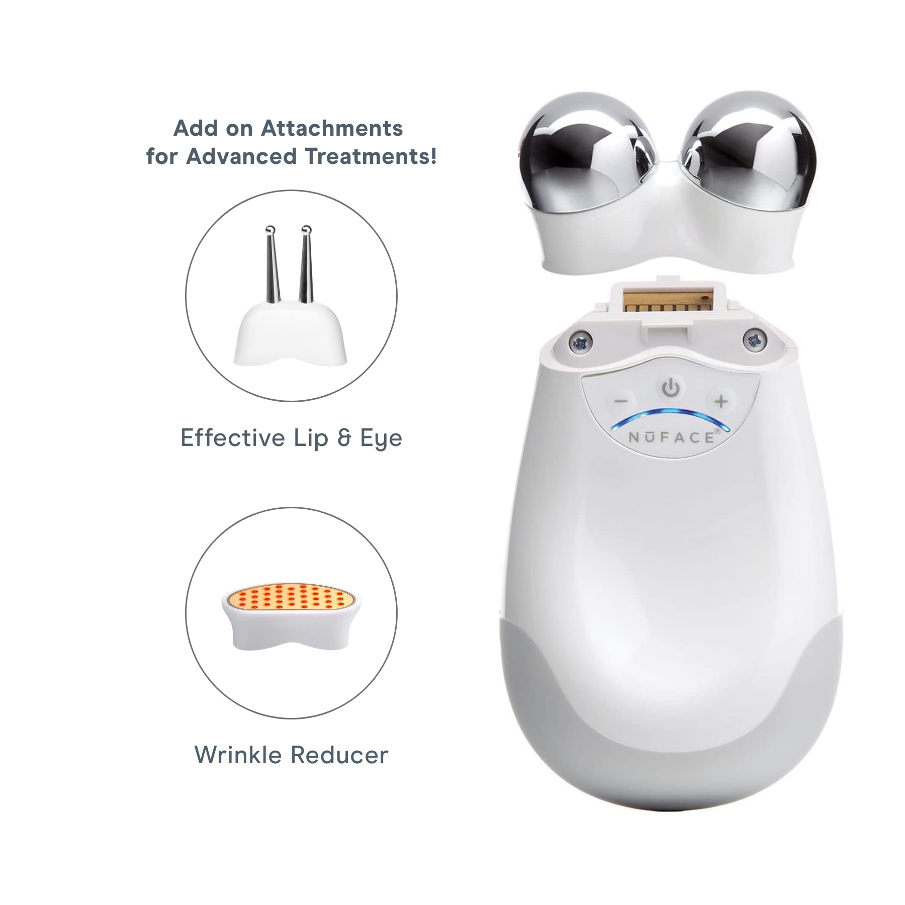 NuFACE Trinity + Effective Lip & Eye Attachment Set , 1 Count (Pack of 1)