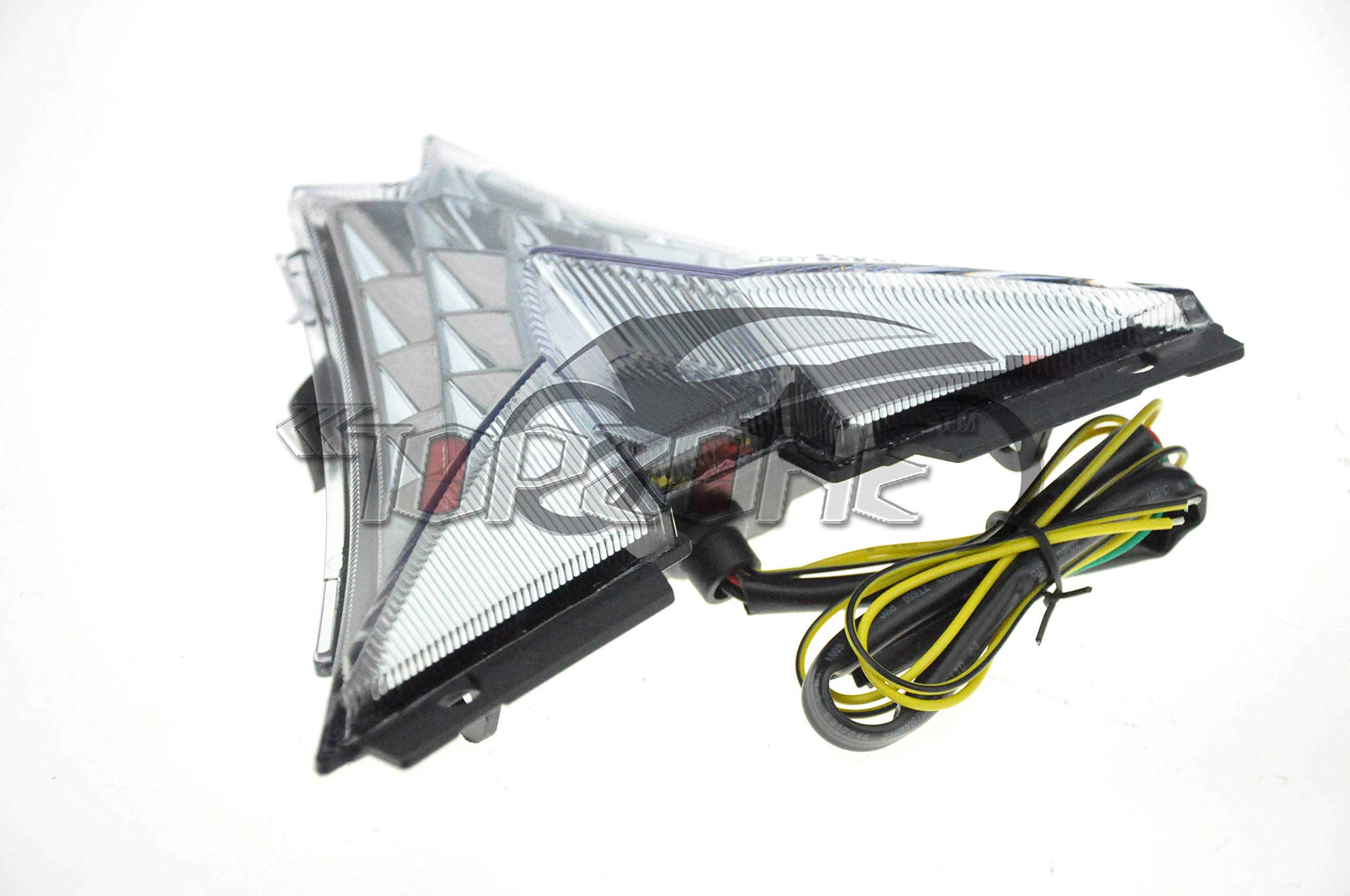 TOPZONE LED Brake Tail Light Integrated Turn signal Function Fit for APR-ILIA 2012-2016 CAPONORD 1200 (Transparent)
