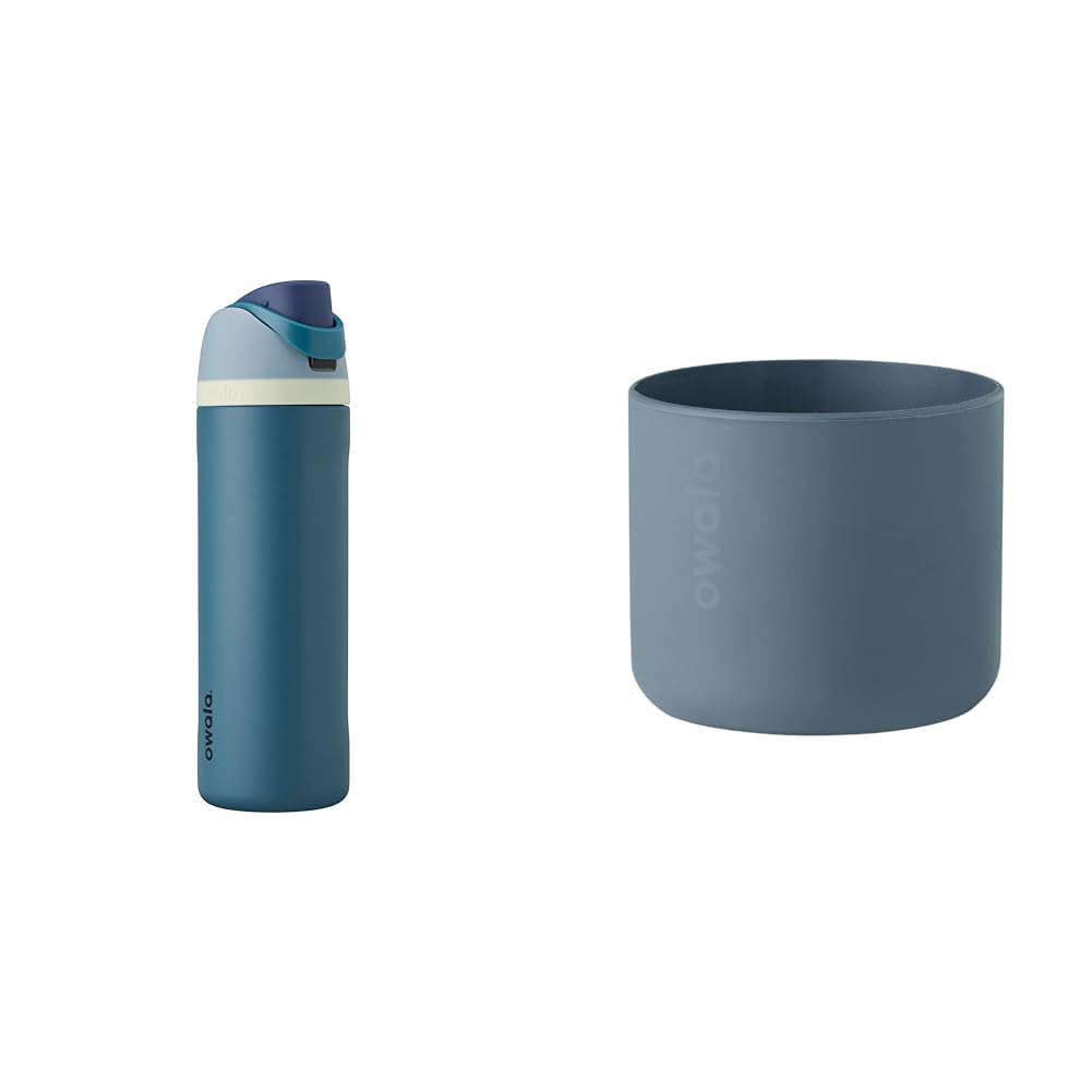 Owala FreeSip Insulated Stainless Steel Water Bottle with Straw and Silicone Water Bottle Boot