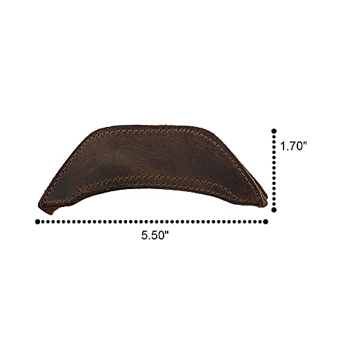Rustic Leather Hot Handle Holder (Cast Iron Side Kick Potholder) Double Layered, Double Stitched and Handmade by Hide & Drink (Bourbon Brown)