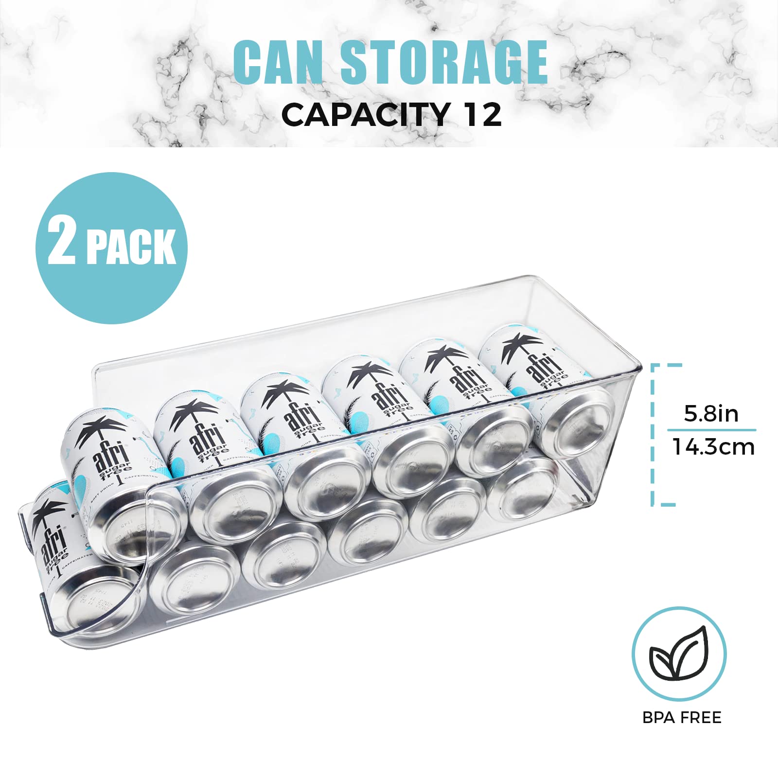 SCAVATA 3 Pack Soda Can Organizer for Refrigerator