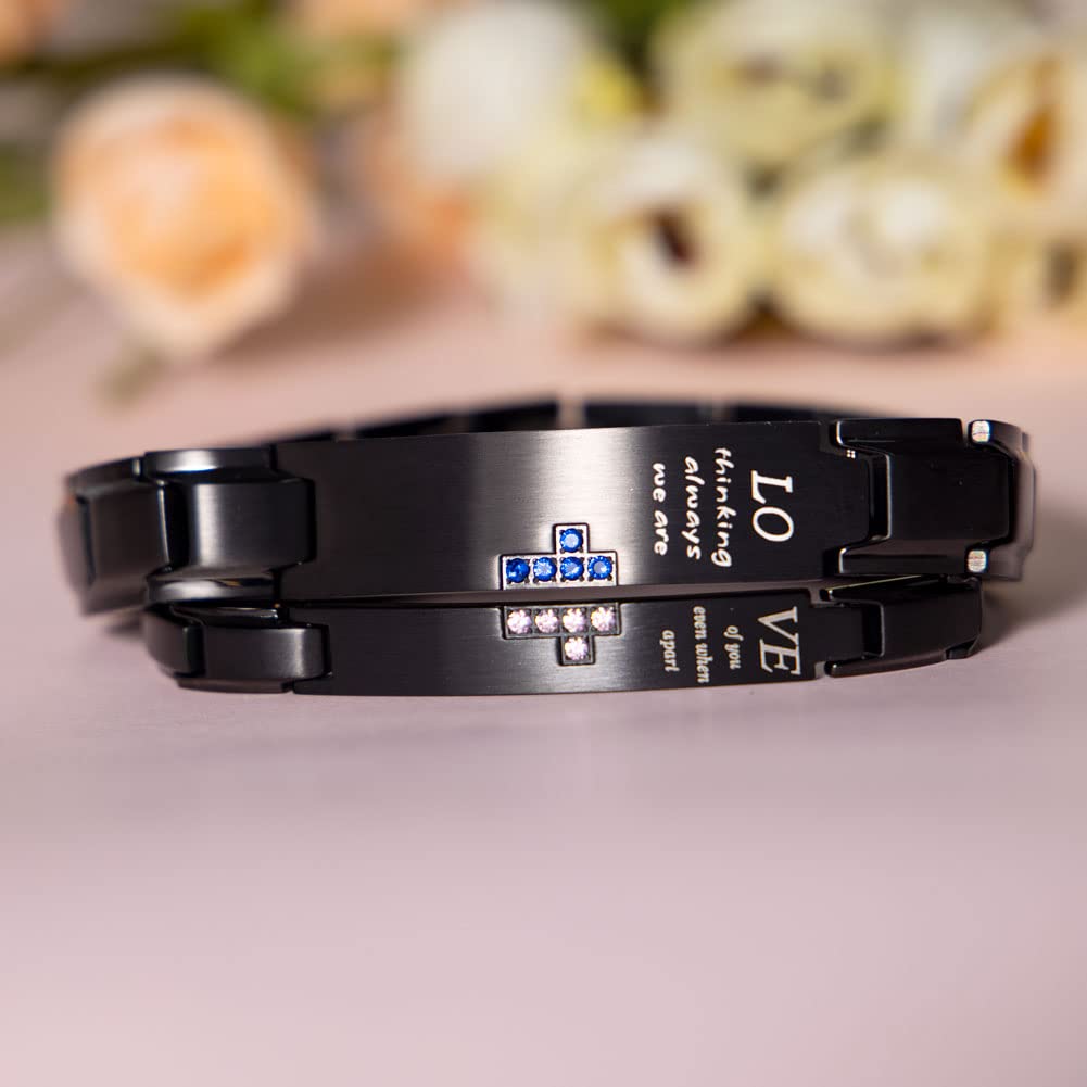 Wolentty Couples His and Hers Matching Bracelets Love Bracelet Gifts for Valentine's Day (His & Hers)