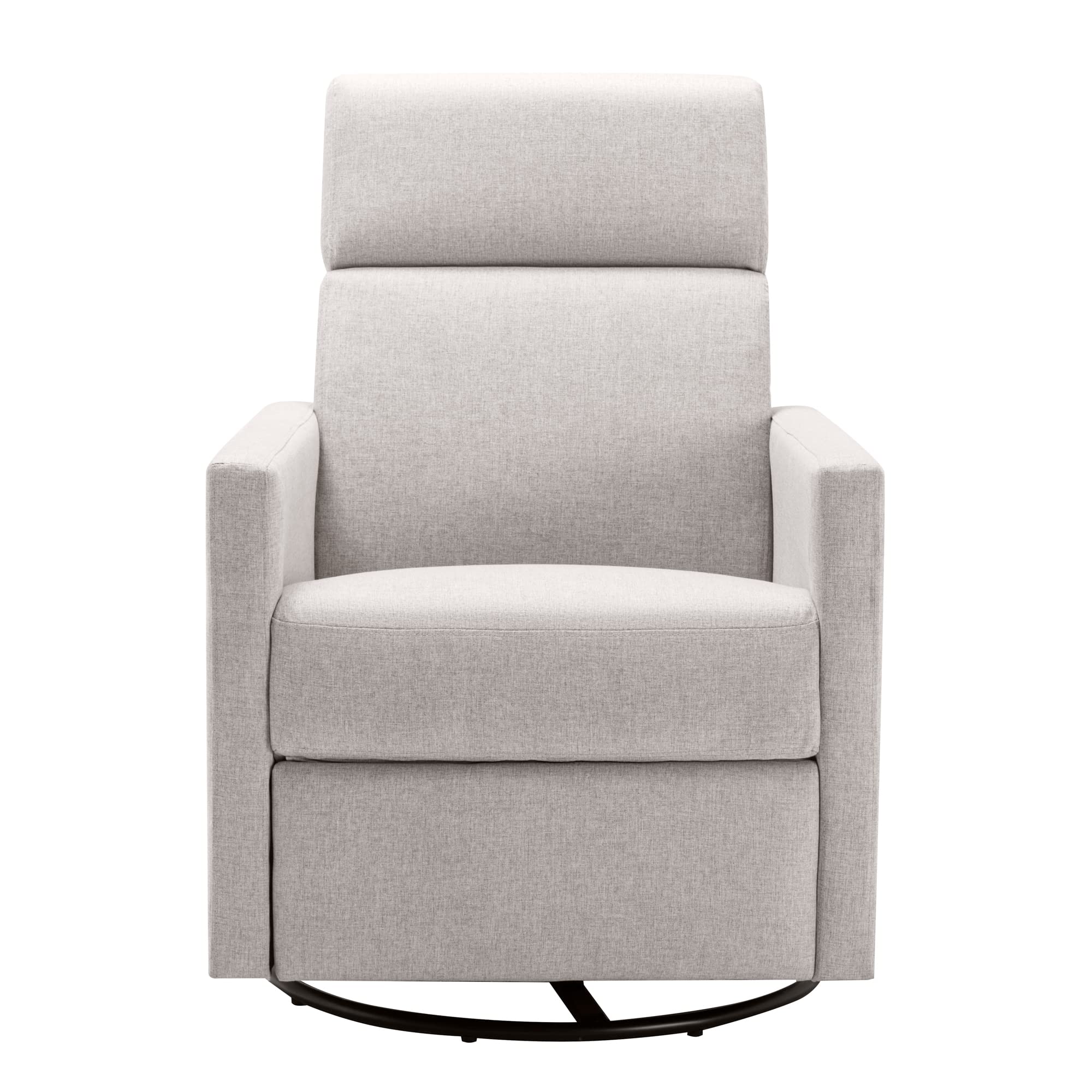 NCKMYB Modern Swivel Glider Recliner Chair, Linen Upholstered Reclining Sofa Chair Rocker Recliner for Living Room Home Office (Tan)