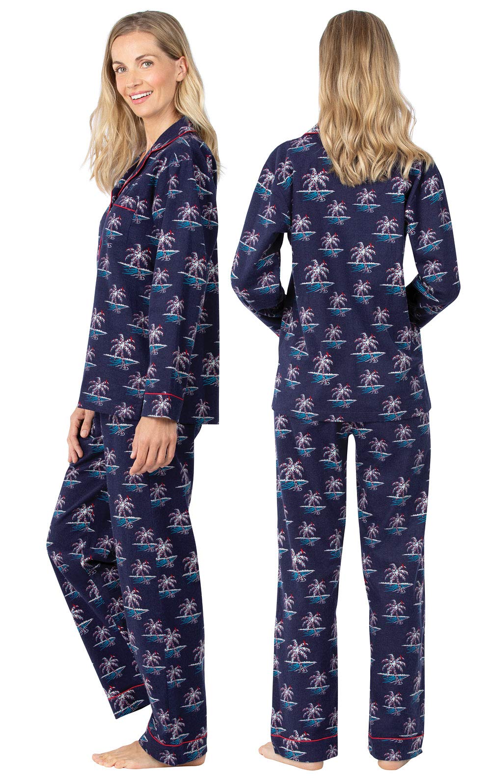 PajamaGram Margaritaville Womens Flannel Pajamas Sets - Pajamas for Women Flannel, L 12-14