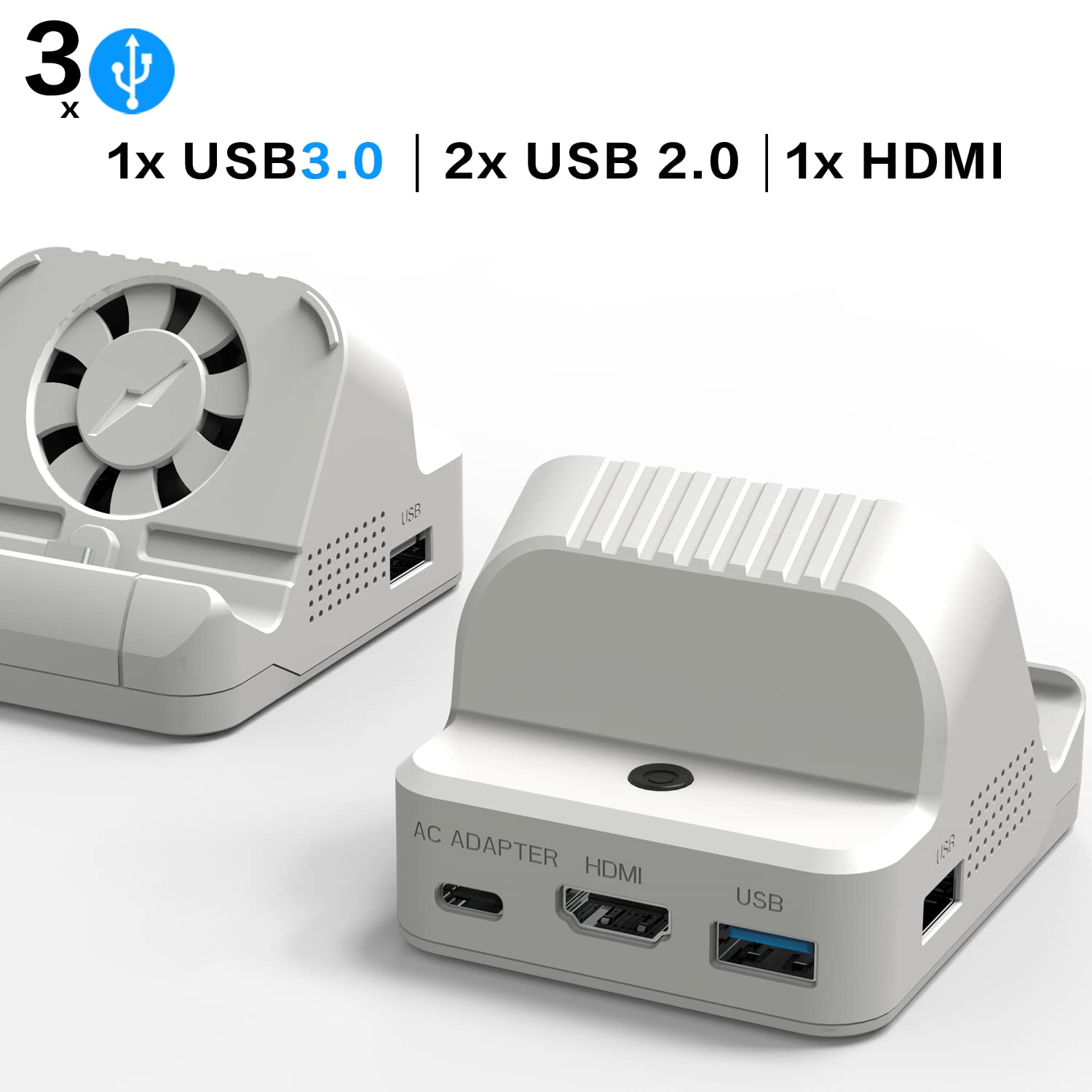 YEZRO Switch Dock for Nintendo Switch & OLED Model - Switch Docking Station Replacement Compatible with Nintendo Switch Dock - Compact Switch to HDMI Adapter with 3 USB Ports and Cooling Fan