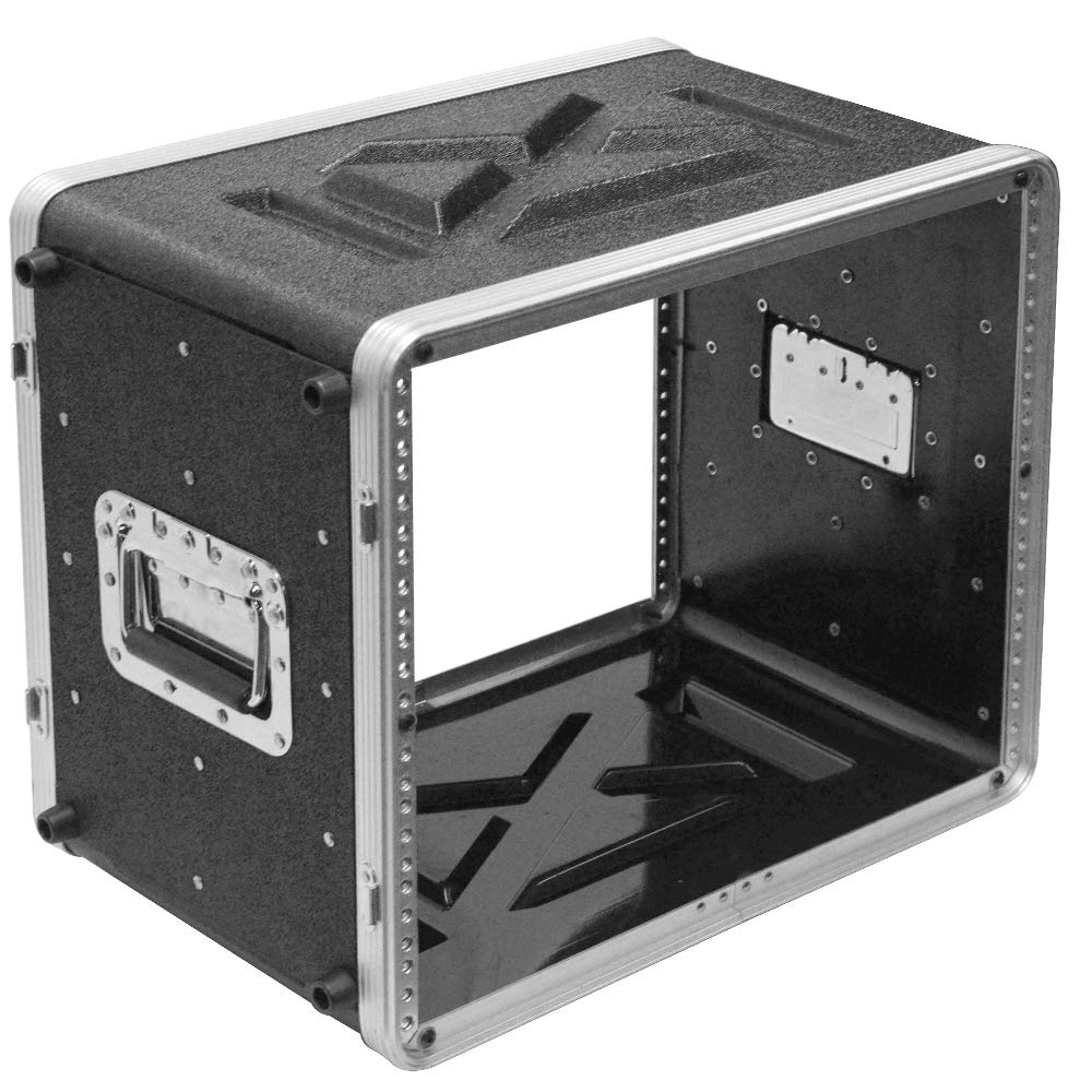 Seismic Audio - SALWR8M - Lightweight 8 Space Mid-Size ABS Rack Case - 8U PA DJ Medium Depth Amp Effects Rack Case