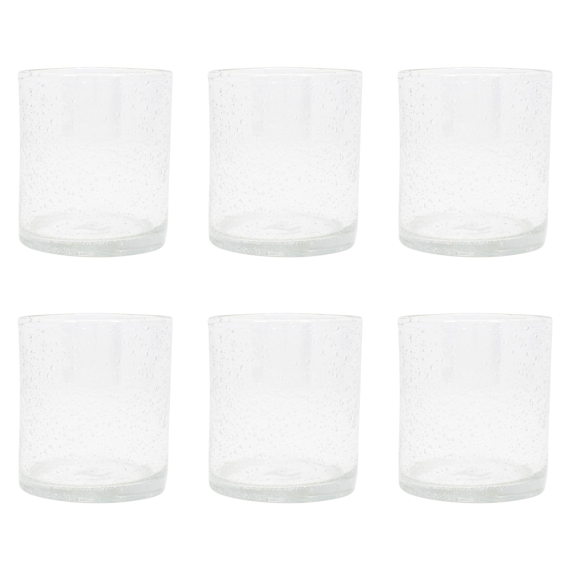 Tag True Living Classic Clear Bubble 15 ounce Cocktail Glass Set of 6, Old Fashioned