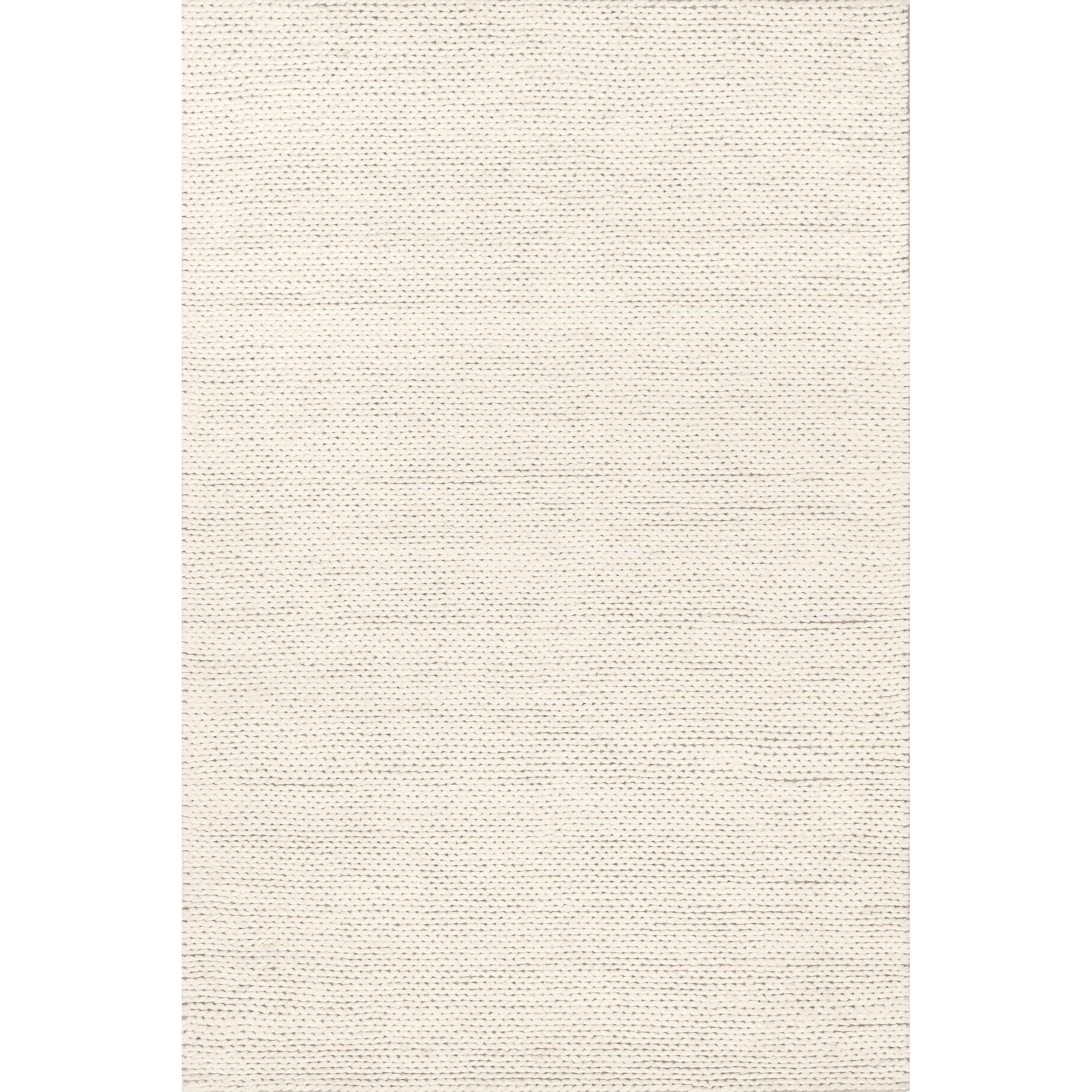 nuLOOM Caryatid Handwoven Solid Wool Area Rug, 6' x 9', Off-white