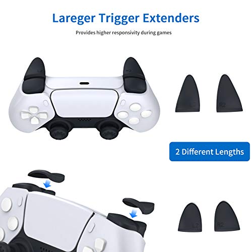 NexiGo PS5 Controller Charging Station, Fast Charging AC Adapter with Thumb Grips & Trigger Extenders, Controller Charger for Dual Playstation 5 Controllers, Charging Dock with LED Indicator, White