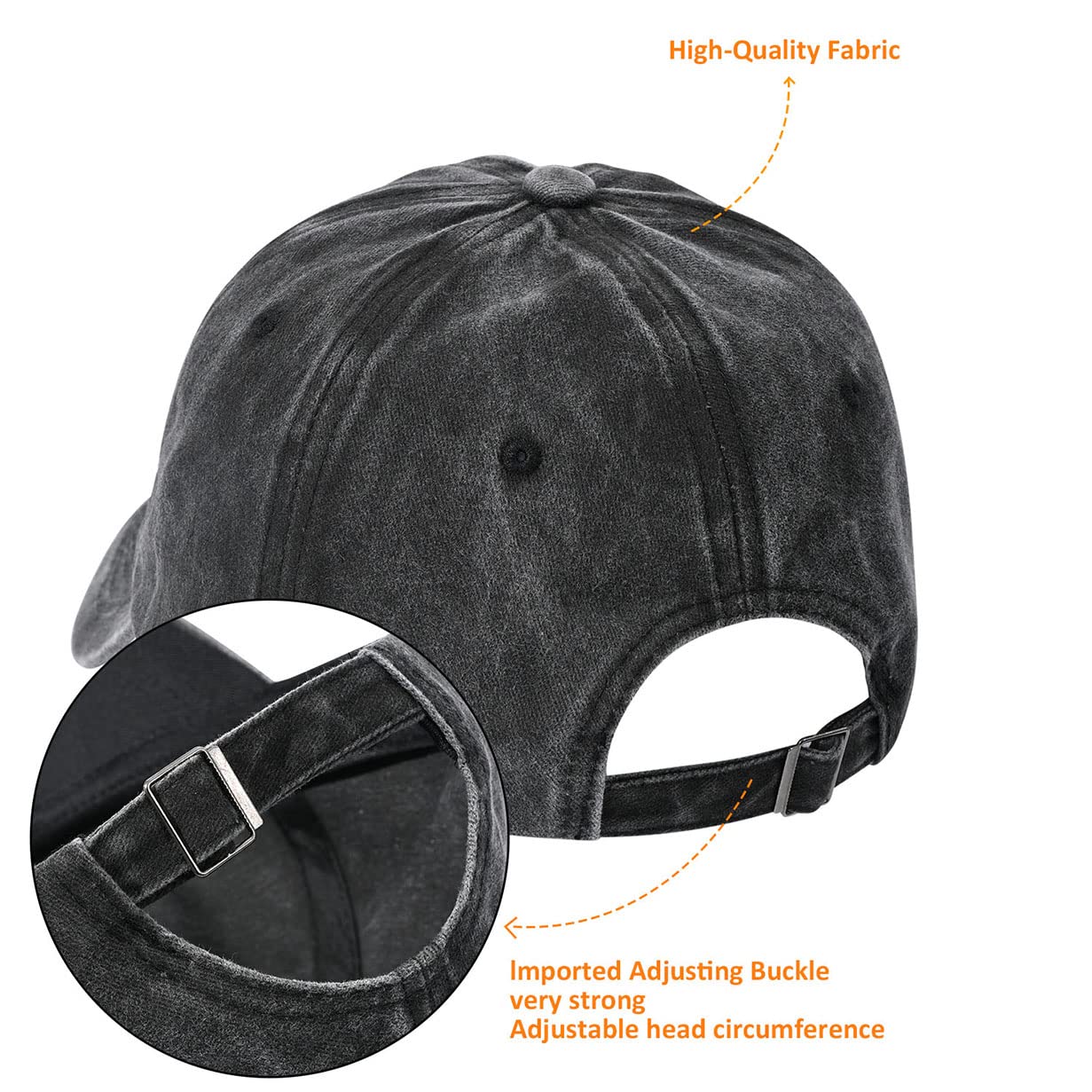 Women Ponytail Baseball Cap, Washed Cotton Hat High Messy Bun Ponycap Outdoor Sun Hat for Women