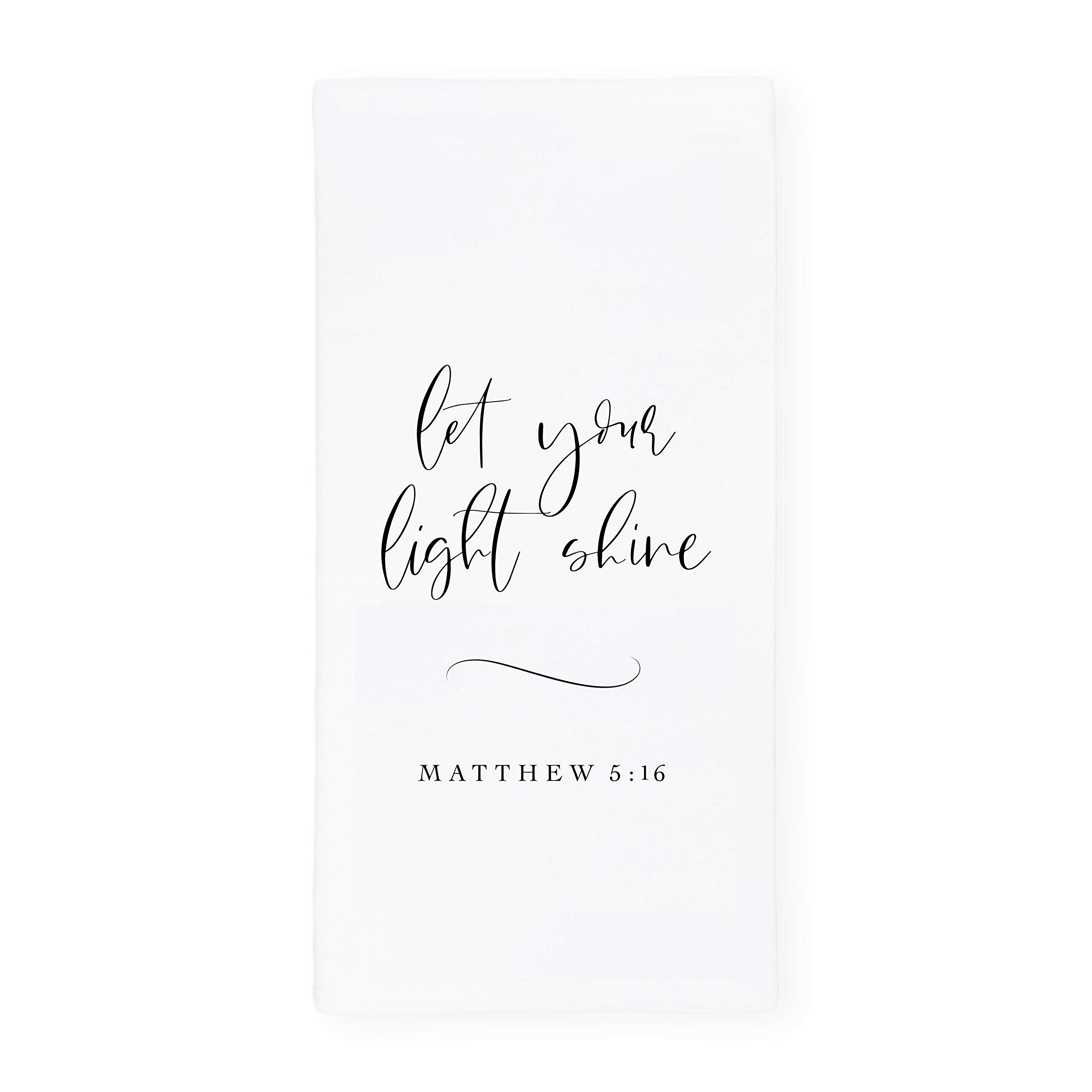 The Cotton & Canvas Co. Let Your Light Shine, Matthew 5:16 Scripture, Bible, Religious, Soft and Absorbent Tea Towel, Flour Sack Towel and Dish Cloth