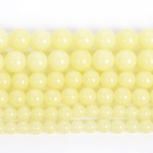 NHBT YU 6/8/10mm Natural Stone Yellow Luminous Stone Round Beads Loose Spacer Bead for Jewelry Making DIY Accessories T87 (Color : H8621, Item Diameter : 10mm)