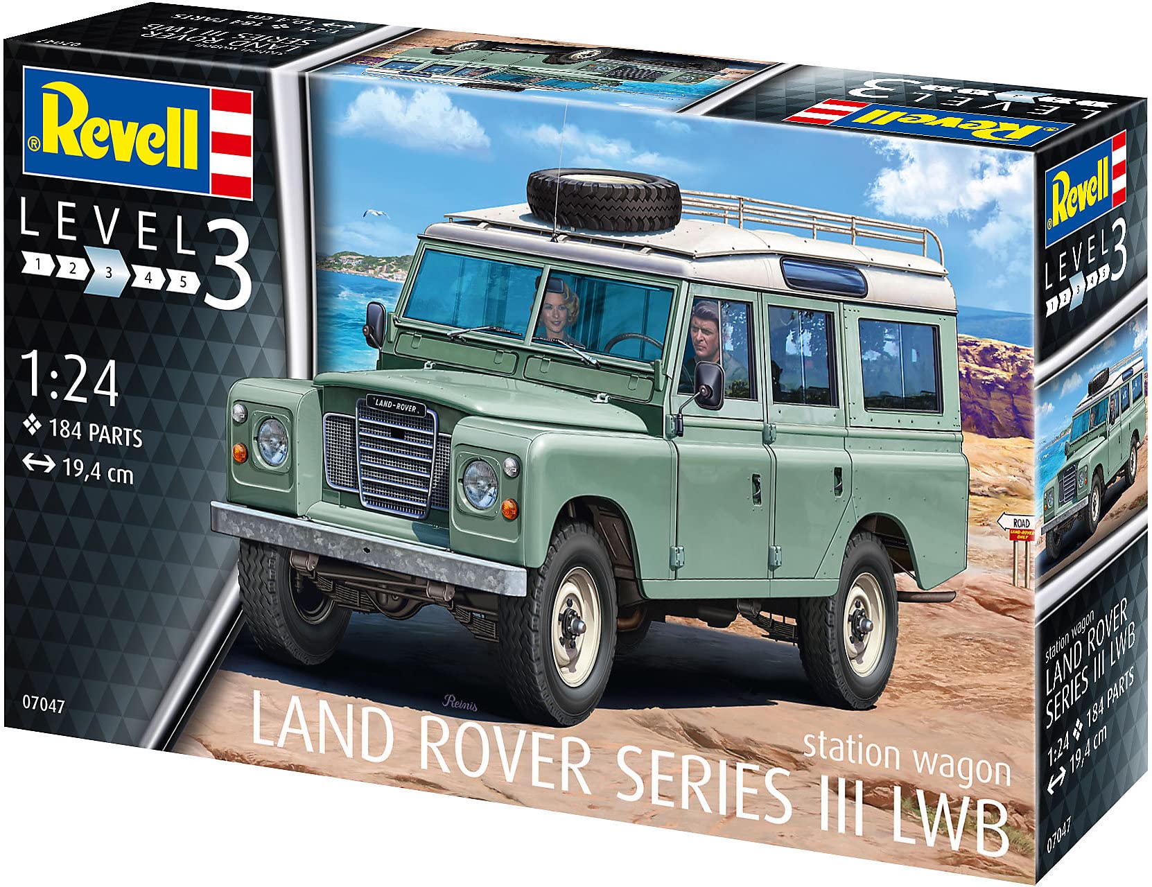 Revell RV07047 1:24 - Land Rover Series III Plastic Model kit 1/24, Multicolor