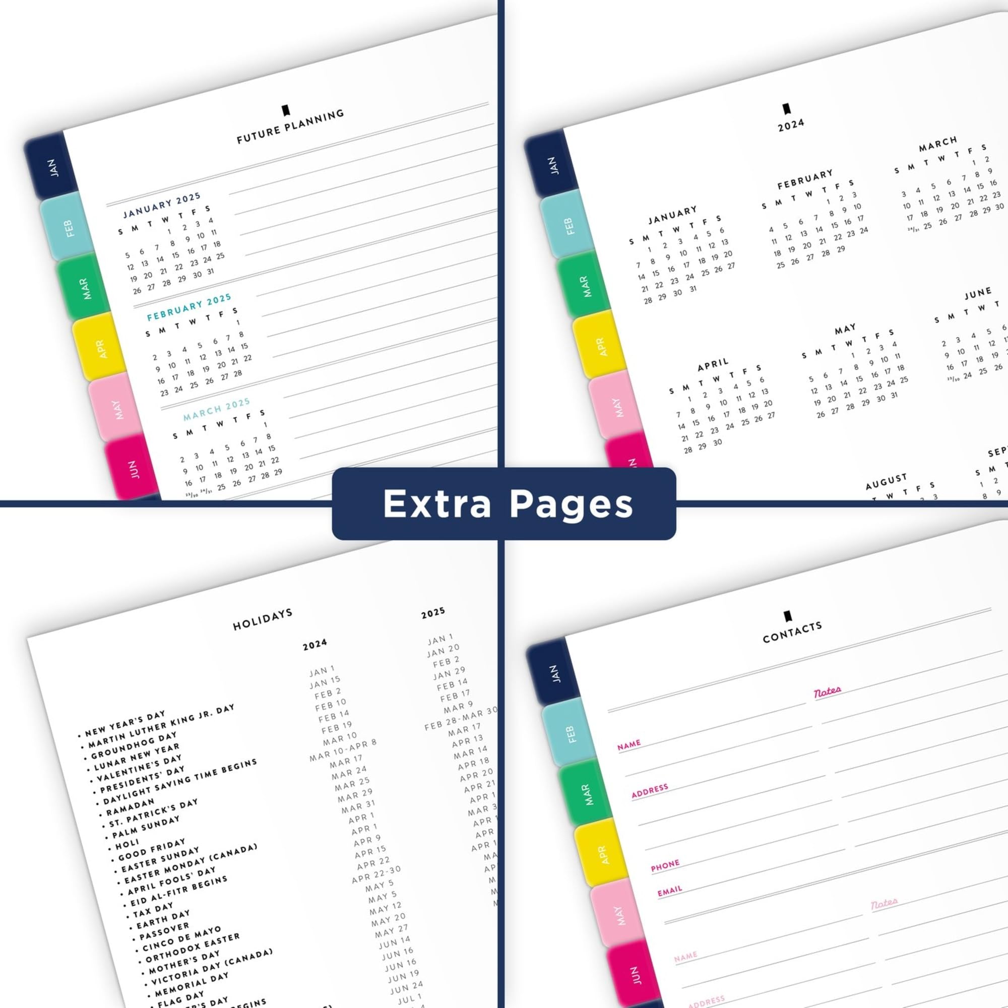 Simplified by Emily Ley for AT-A-GLANCEĀ® Weekly Loose-Leaf Planner Refill Pages, 5-1/2" x 8-1/2", January to December 2024, EL100-4111