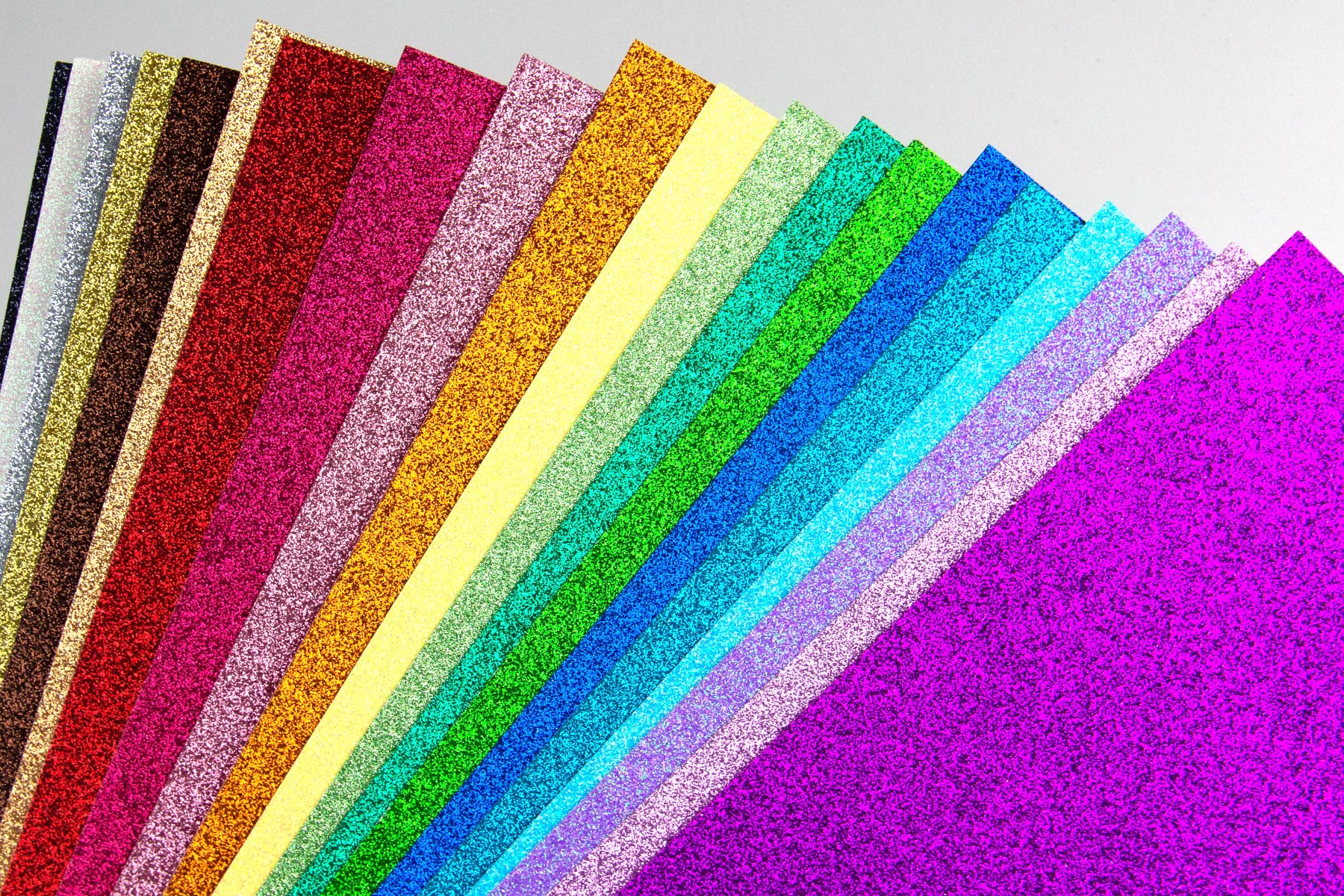 No Shed Glitter Cardstock Paper, 48 Sheets 24 Colors, Premium Glitter Paper for Crafts, Projects, Card Making, Cricut and Die Cutting, 300GSM