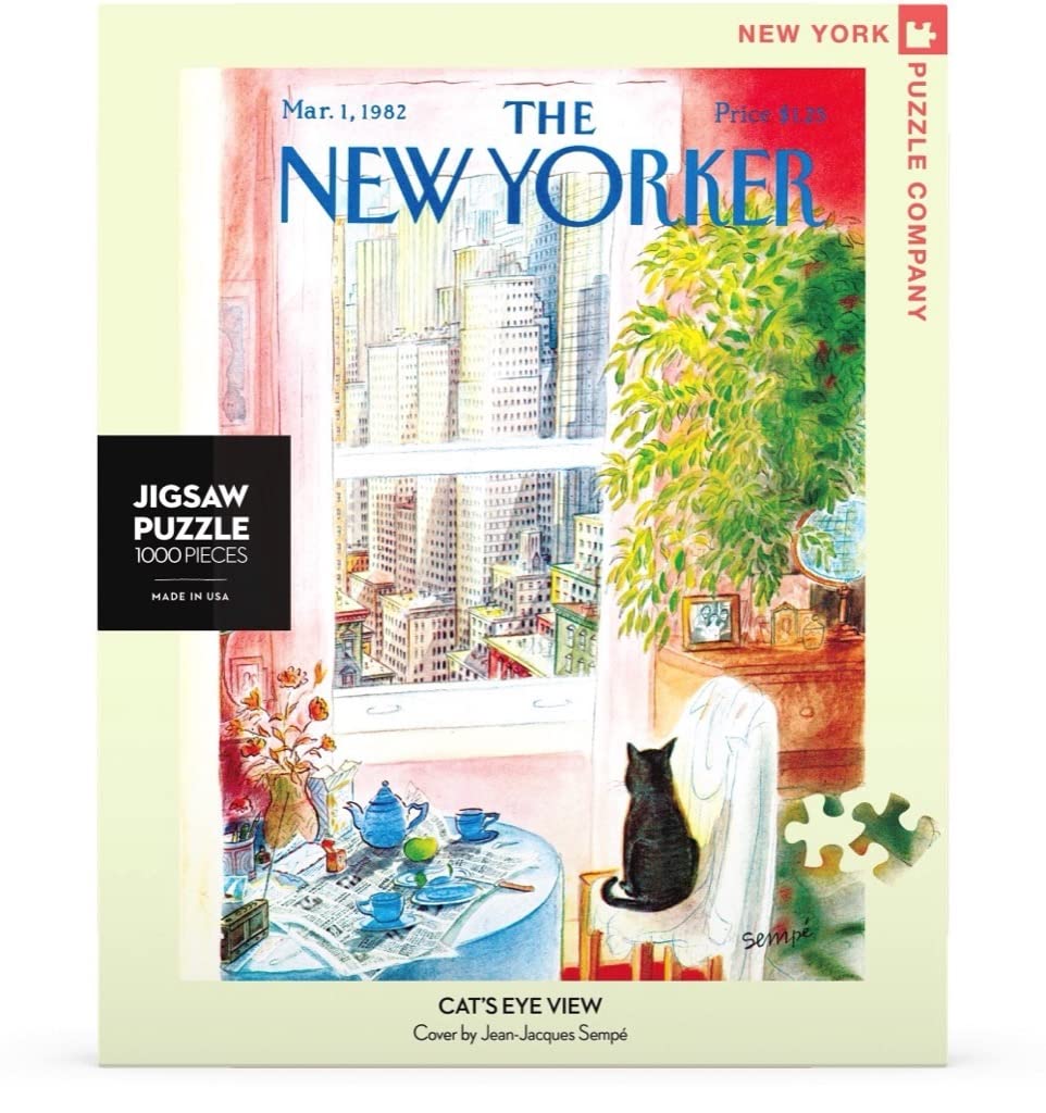 New York Puzzle Company - New Yorker Cat's Eye View - 1000 Piece Challenging Jigsaw Puzzle for Adults by Jean-Jacques Sempé