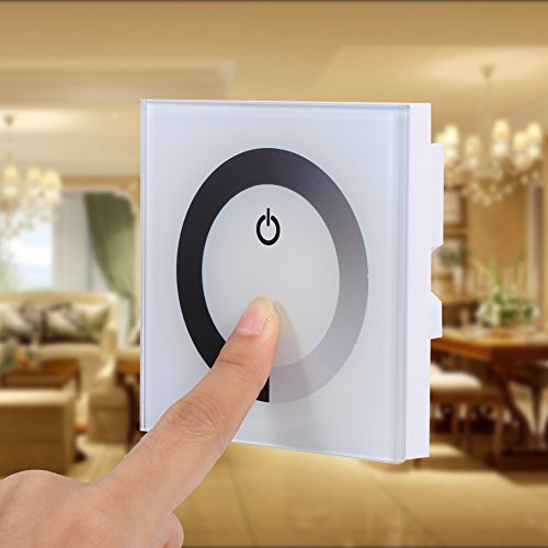 Single Color Touch Panel Dimmer Wall Switch Controller LED Light Strip DC 12V 24V Black (White)
