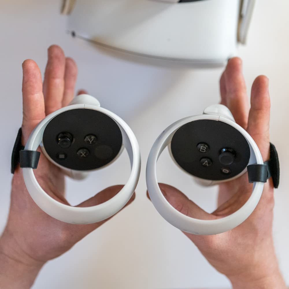VRAccessoryVerse BLACK LEATHER, Wrist Strap for Oculus Quest 2 Accessories, Meta Quest Controller VR Grips Adaptor
