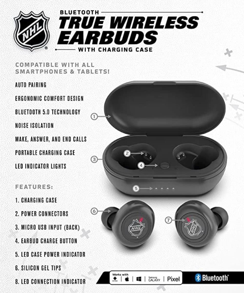 NHL Calgary Flames True Wireless Earbuds, Team Color