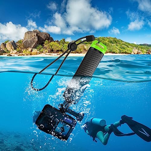 Sametop Floating Hand Grip Waterproof Handle Compatible with GoPro Hero 12, 11, 10, 9, 8, 7, 6, 5, 4, Session, 3+, 3, 2, 1, Hero (2018), Fusion, Max, DJI Osmo Action Cameras (Green)