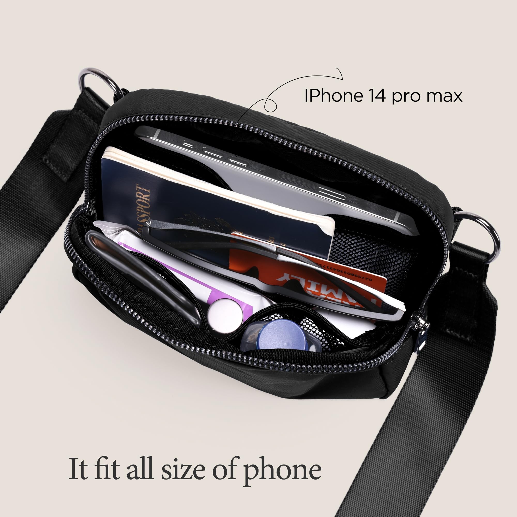 ODODOS Crossbody Bag with Adjustable Strap Small Shoulder Pouch for Workout Running Traveling Hiking, Wine