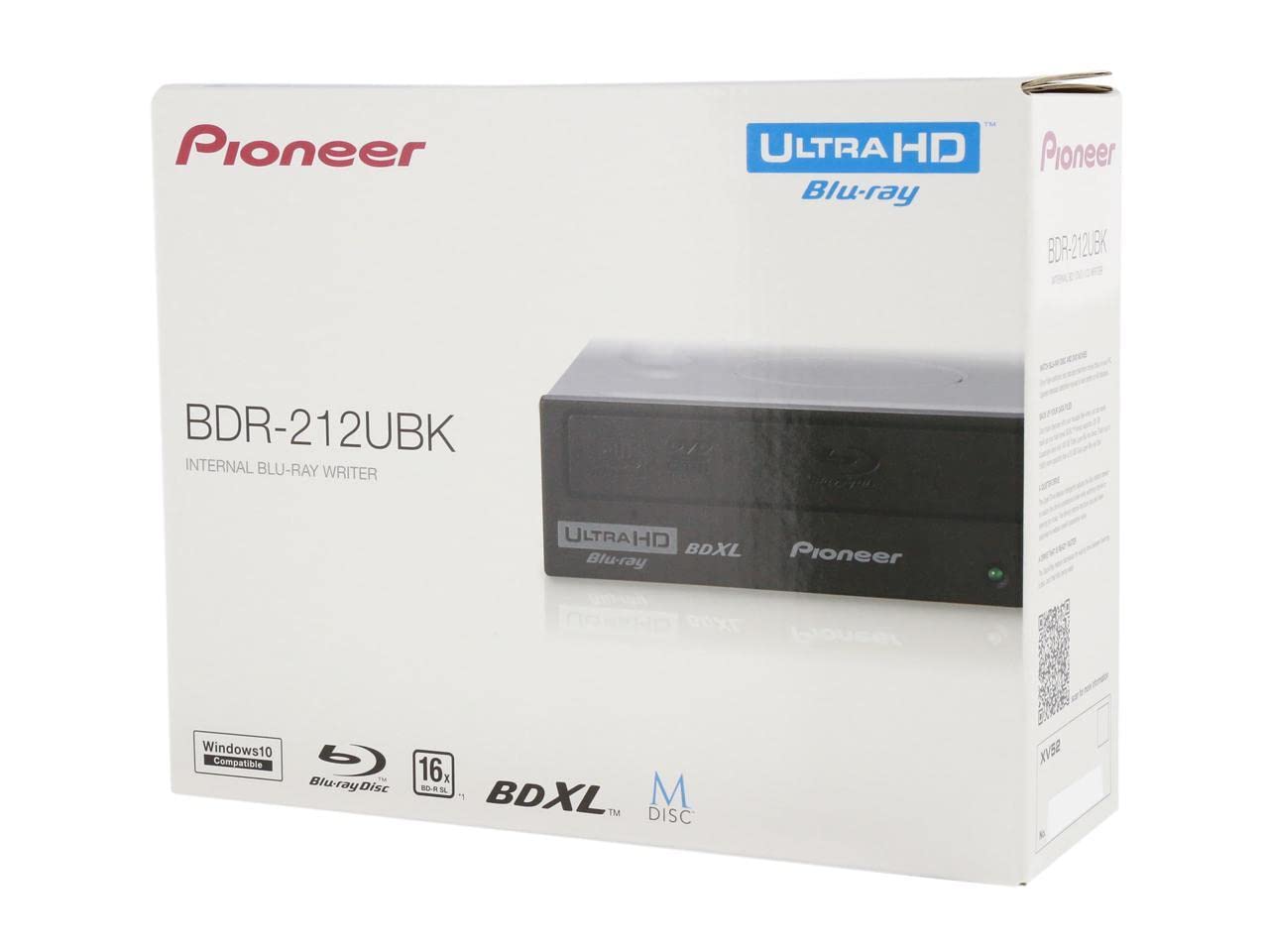 Pioneer BDR-212UBK 16X BD-R 2X BD-RE 16X DVD+R 5X DVD-RAM 12X BD-ROM 4MB Cache Serial ATA Revision 3.0 Blu-ray Burner
