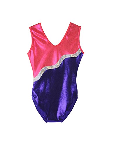 Obersee Girl's Gymnastics Leotard, Purple Ribbon, CM