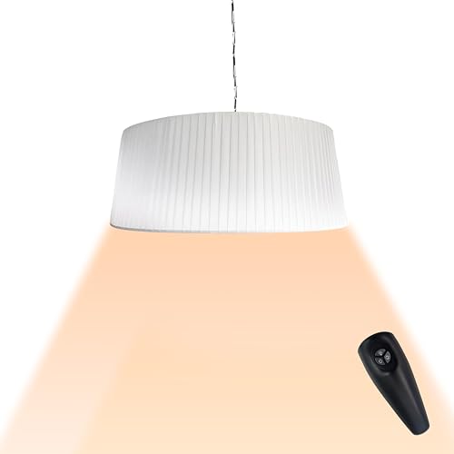 Paragon Outdoor Sol Electric Patio Heater, Ceiling Mounted, 1500W Indoor Outdoor Infrared Heat Lamp, Portable Heater, 3 Heat Settings, White