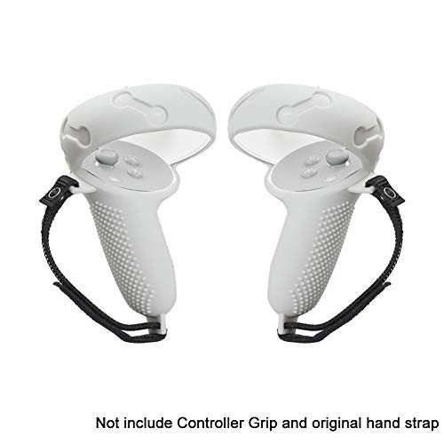 Touch Controller Grip Cove Case for Oculus Quest 2, Anti-Throw Handle Protective Sleeve with Controller Cover and Knuckle Strap(Gray White)