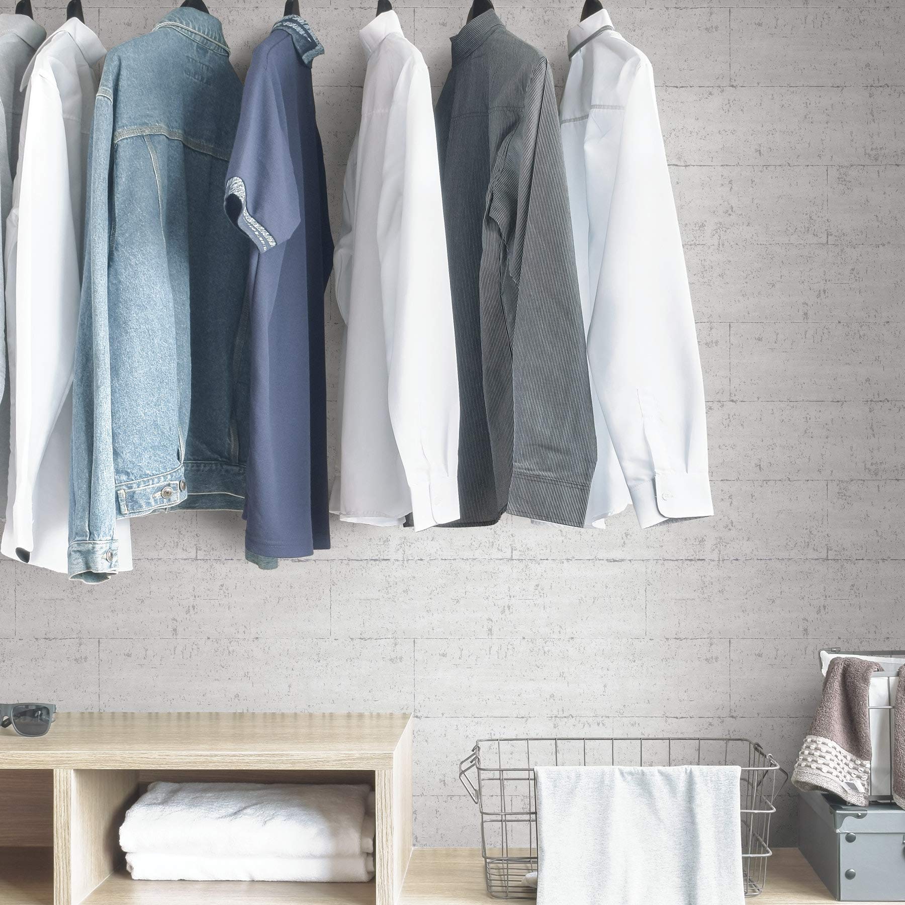 Scott Living SLS3512: White Urban Concrete Self Adhesive Wallpaper