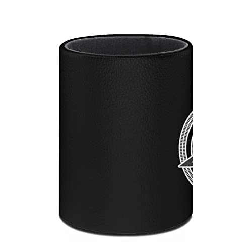 Occult Sign Skull Goat Pen Holder PU Leather Pencil Cup Cute Desk Organizer Makeup Brush Box for Home Office