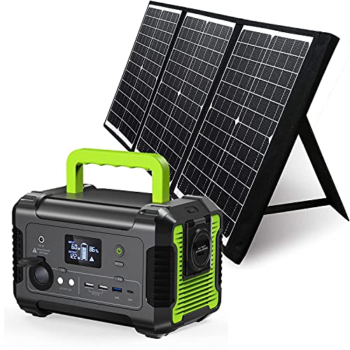 PAXCESS Portable Power Station 200W with Solar Panel Included, 230Wh Solar Generator with 60W Foldable Solar Panel, CPAP Backup Lithium Battery for Outdoor Camping RV Emergency Home Use