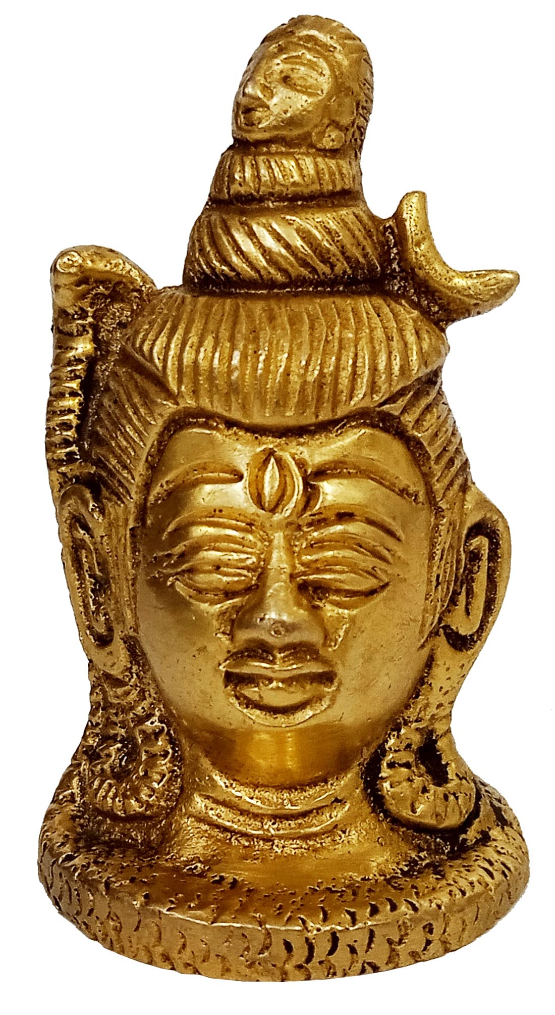 Purpledip Lord Shiva on Nandi Idol Vintage Bronze Finish Statue of Mahadev Siva with Trishool (12021)
