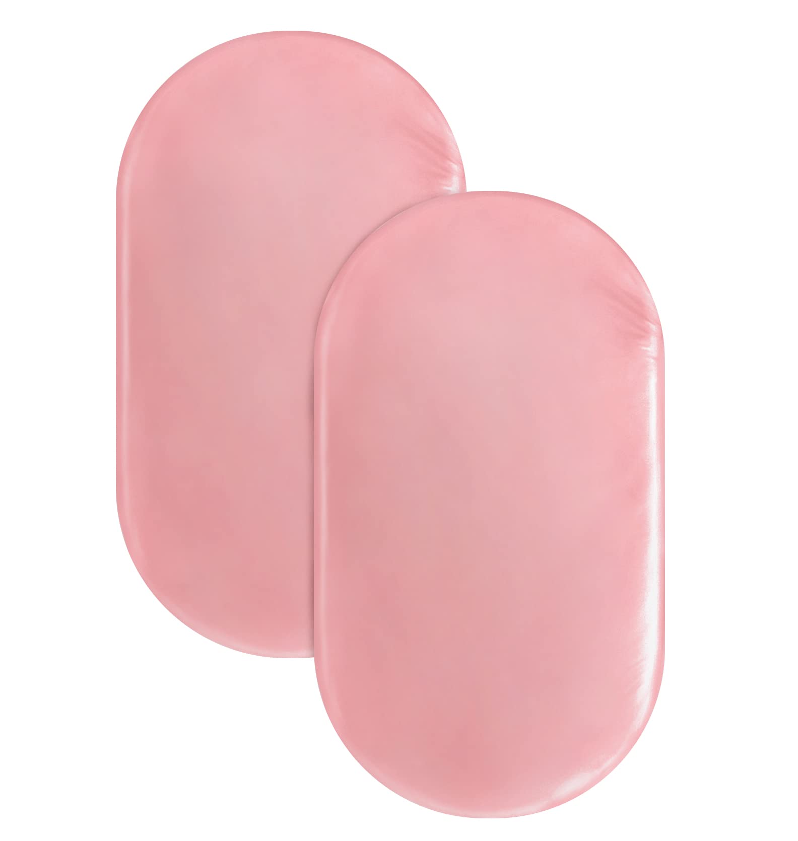Satin Bassinet Sheets for Baby Girl 2 Pack Pink Bassinet Sheet for Baby Hair and Skin, Soft Silky Bassinet Sheet for Rectangle, Hourglass, Oval Cradle or Bassinet PadïŒMattress, Pink