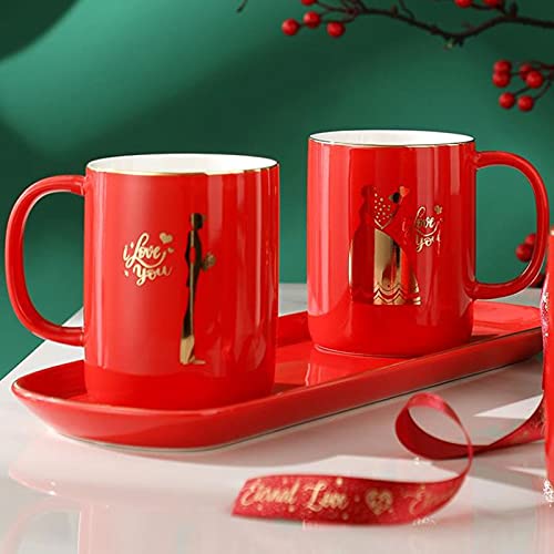 Soap Dispenser Bathroom Accessories Ceramic Set Complete 6 Piece Red - Bath Decor Kit Includes Soap Dispenser Toothbrush Holder Tumbler Soap Dish and Tray, For Wedding Soap Dispenser for Bathroom Kitc