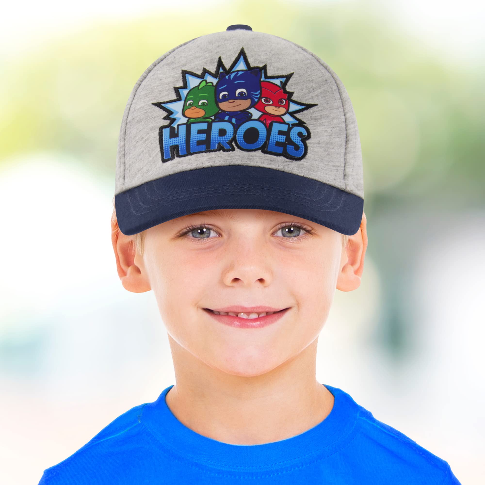 PJ Masks boys Toddler Hat for Boy’s Ages 2-7, Pj Masks Kids Baseball Cap, Gray, 4-7 Years US