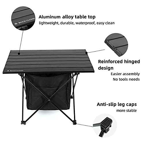 ROCK CLOUD Portable Camping Table Ultralight Aluminum Camp Table with Storage Bag Folding Beach Table for Camping Hiking Backpacking Outdoor Picnic, Size M