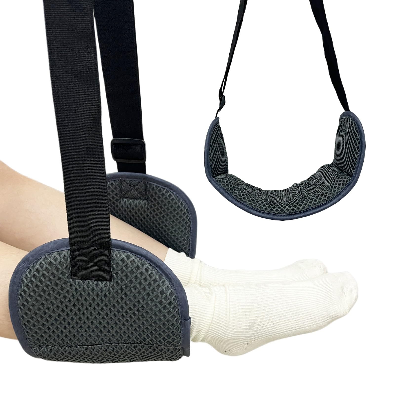 REEZEIVI Airplane Footrest,Foot Hammock Airplane, Thick and Comfortable Plane Footrest,Portable Foot Hammock 3D air mesh,Breathable and Washable Foot Rest for Office Desk