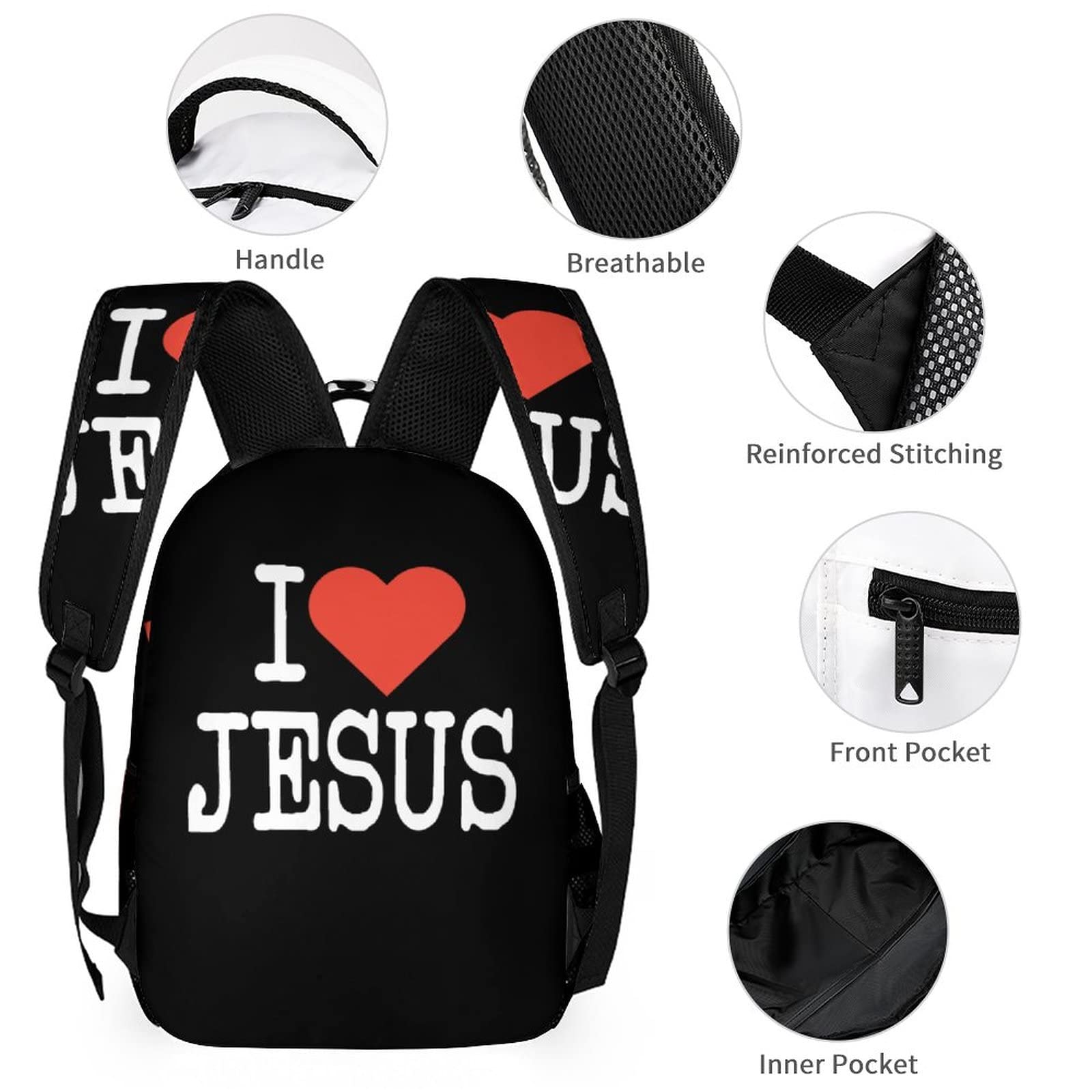 SDERDZSE Backpack Yeshua Jesus Christian Laptop Backpack Casual Daypack Cute Travel Backpack for Women Men
