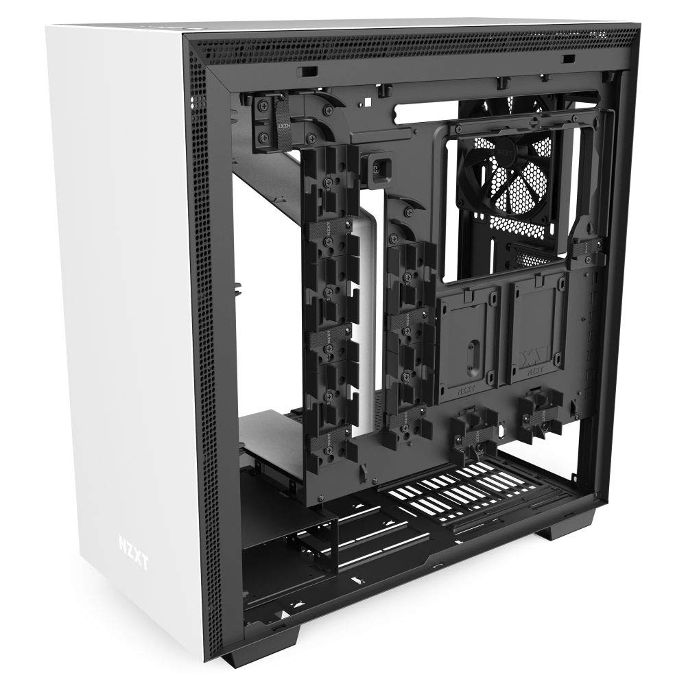 NZXT H710 - CA-H710B-W1 - ATX Mid Tower PC Gaming Case - Front I/O USB Type-C Port - Quick-Release Tempered Glass Side Panel - Cable Management System - Water-Cooling Ready - White/Black